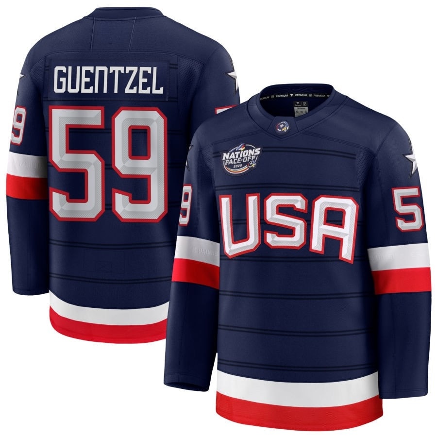 Jake Guentzel #59 USA Navy 2025 4 Nations Face-Off Jersey - Stitched ...