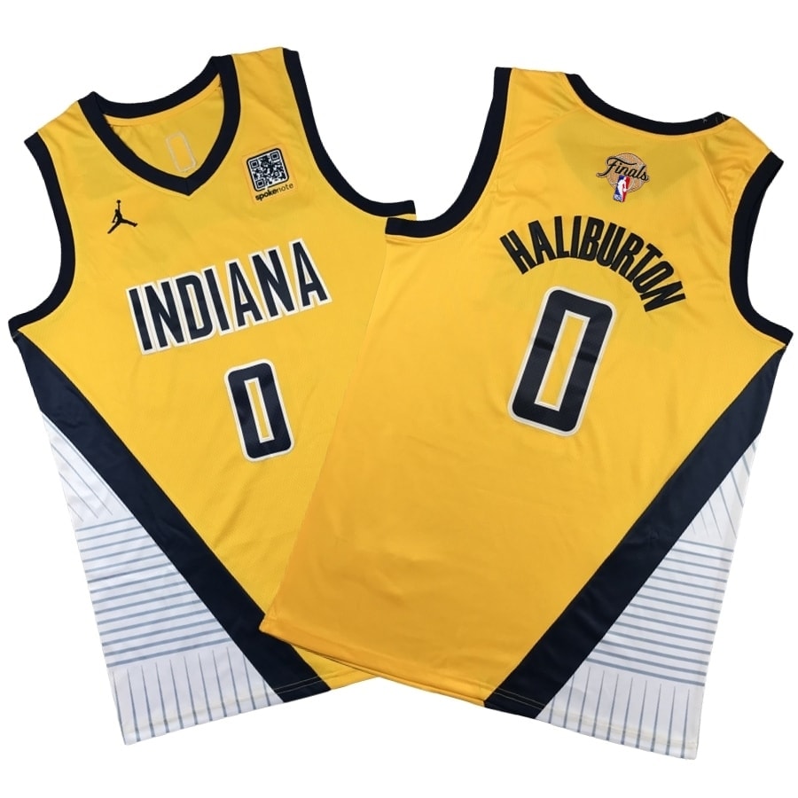 Tyrese Haliburton 2025 Final Jersey Stitched – Statement Edition – Gold ...