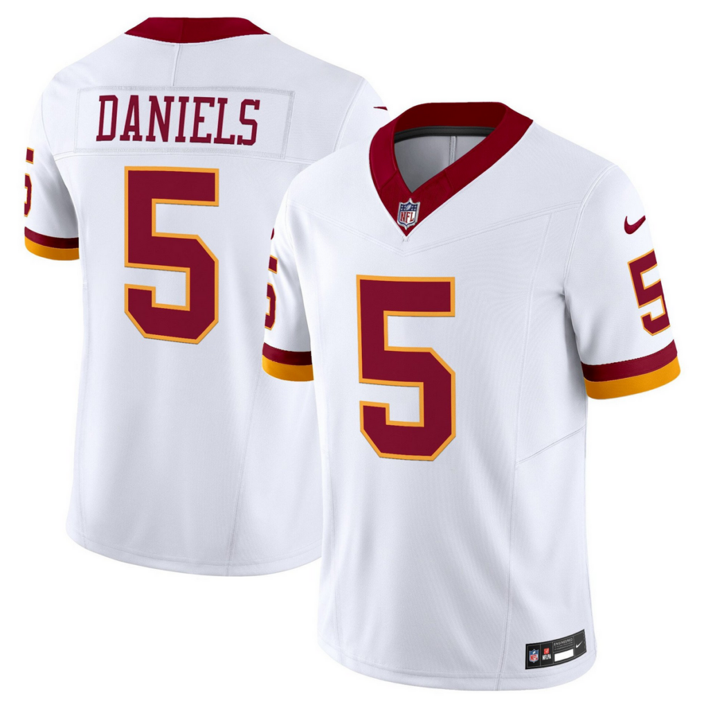 Commanders #5 Jayden Daniels White 2025 Throwback Limited Jersey ...