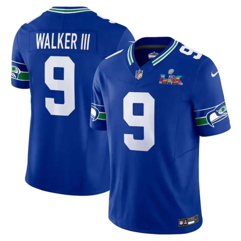 Seahawks Kenneth Walker III Royal 2026 Bowl LX Patch. Limited Jersey ...