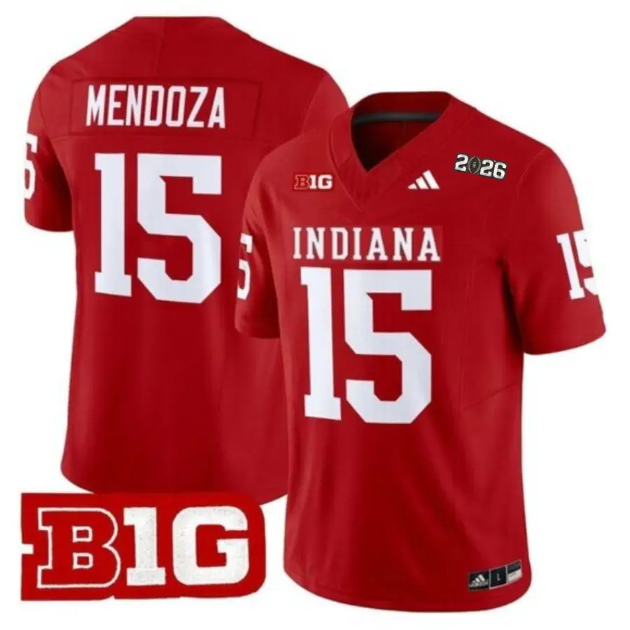 Fernando Mendoza 15 Indiana 2025-26 Champions Red Jersey Stitched ...